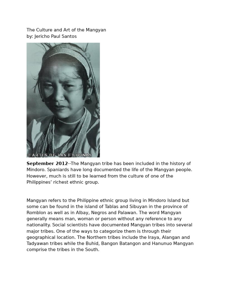 Exploring Mangyan Culture and Art | PDF