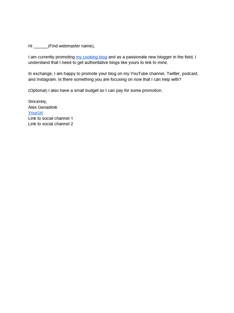 Link Begging+Script+Example | PDF