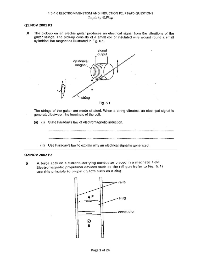 4.5-4.6 Electromagnetism and Induction p2,p3&p5 Questions | PDF
