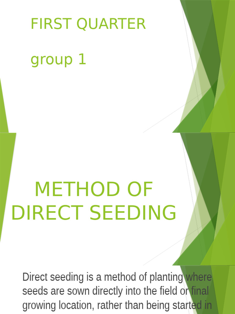 Method of Direct Seeding | PDF | Pest (Organism) | Sowing