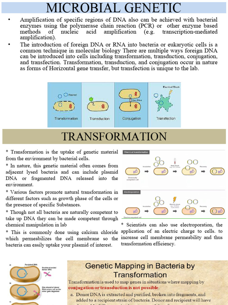 Microbial Genetics Including Transformation, Transduction, Conjugation ...