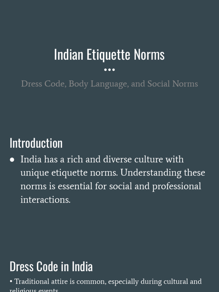 Indian Etiquette Norms 1738325384 | PDF