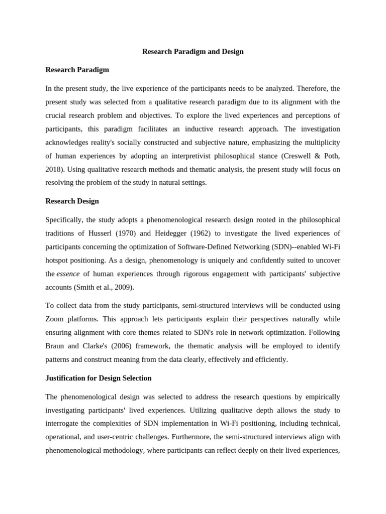 Research Paradigm and Design | PDF | Phenomenology (Philosophy ...