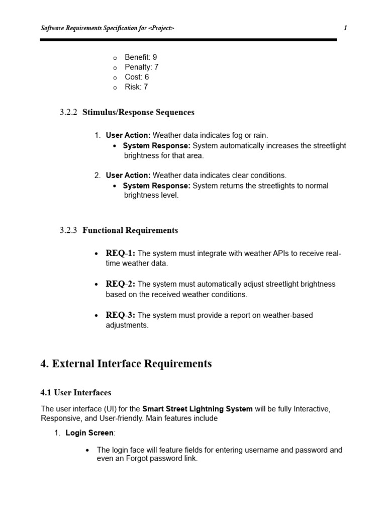 External Interface Requirements: Stimulus/Response Sequences | PDF