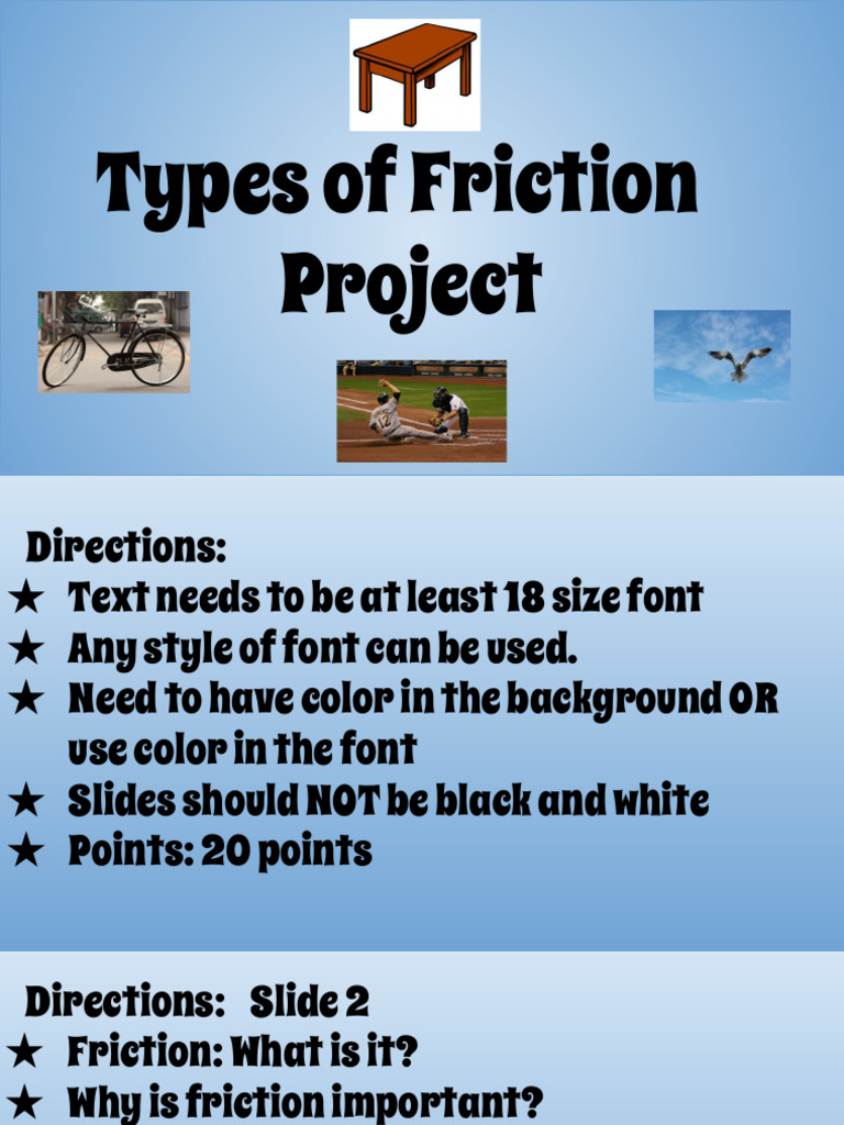 Types of Friction Project Explanation | PDF