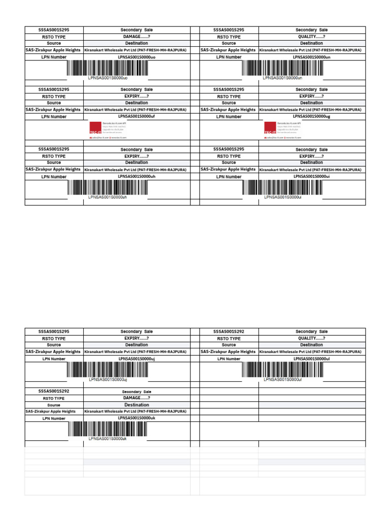 Copy of LPN_Printing_Format - Sheet7 (2) | PDF