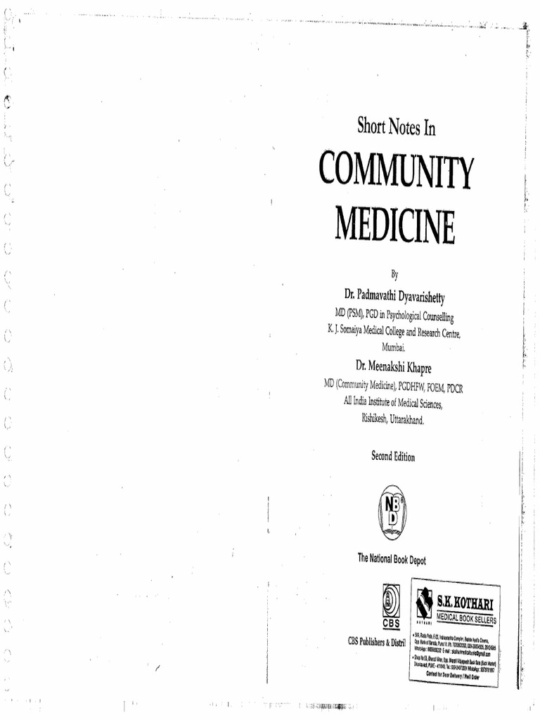 Short Notes in Community Medicine | PDF