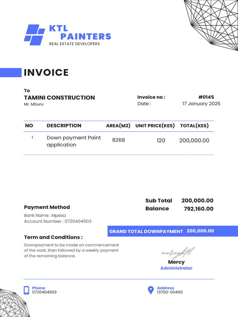 House Painting Invoice #0145 | PDF