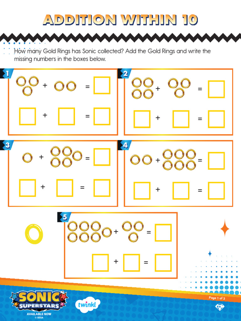 Free Sonic Addition Within 10 Math Activity Us M 1700490294 - Ver - 1 ...