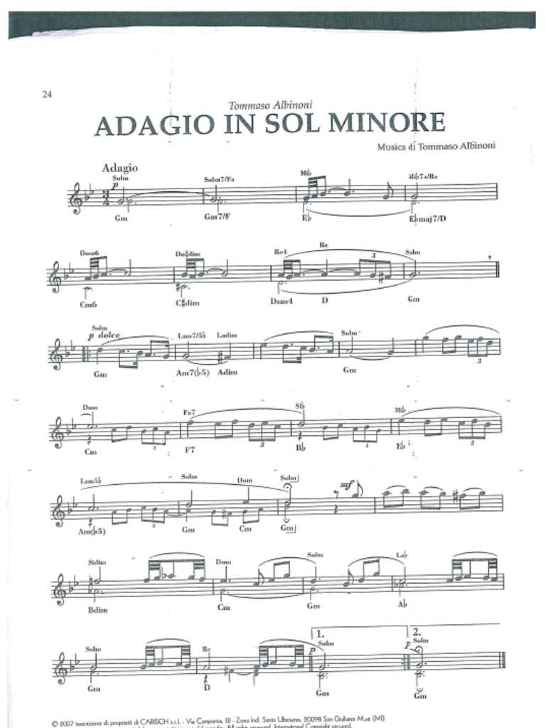 Adagio in Sol Minore | PDF
