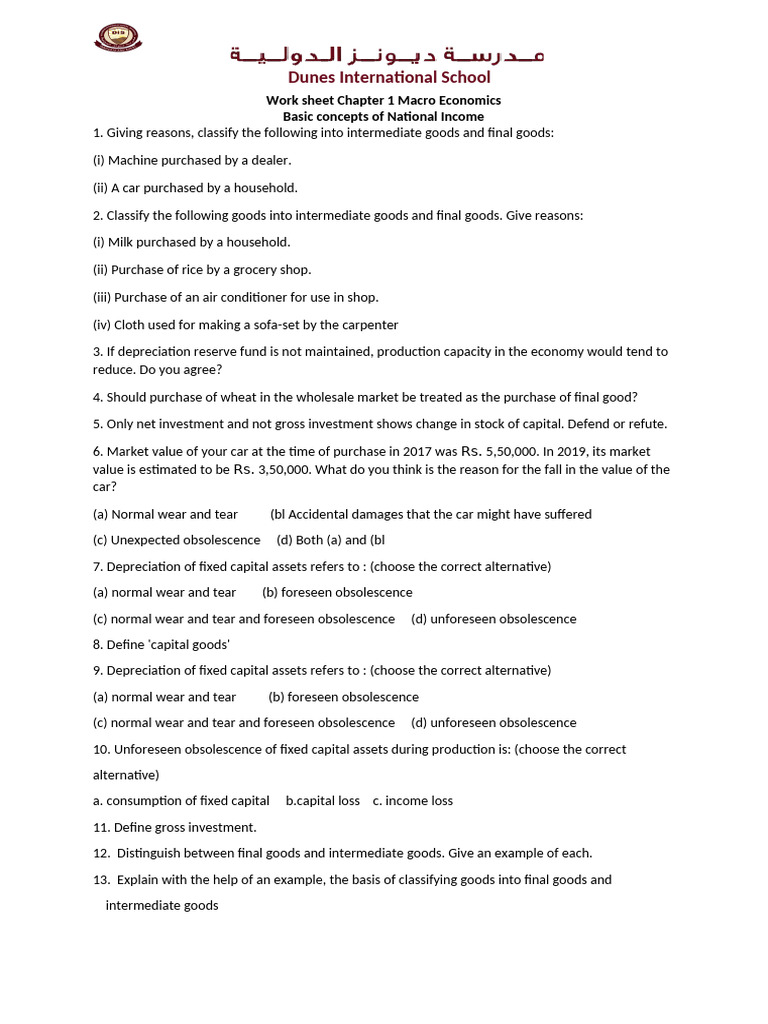 CH 1 Basic Concepts of National Income | PDF