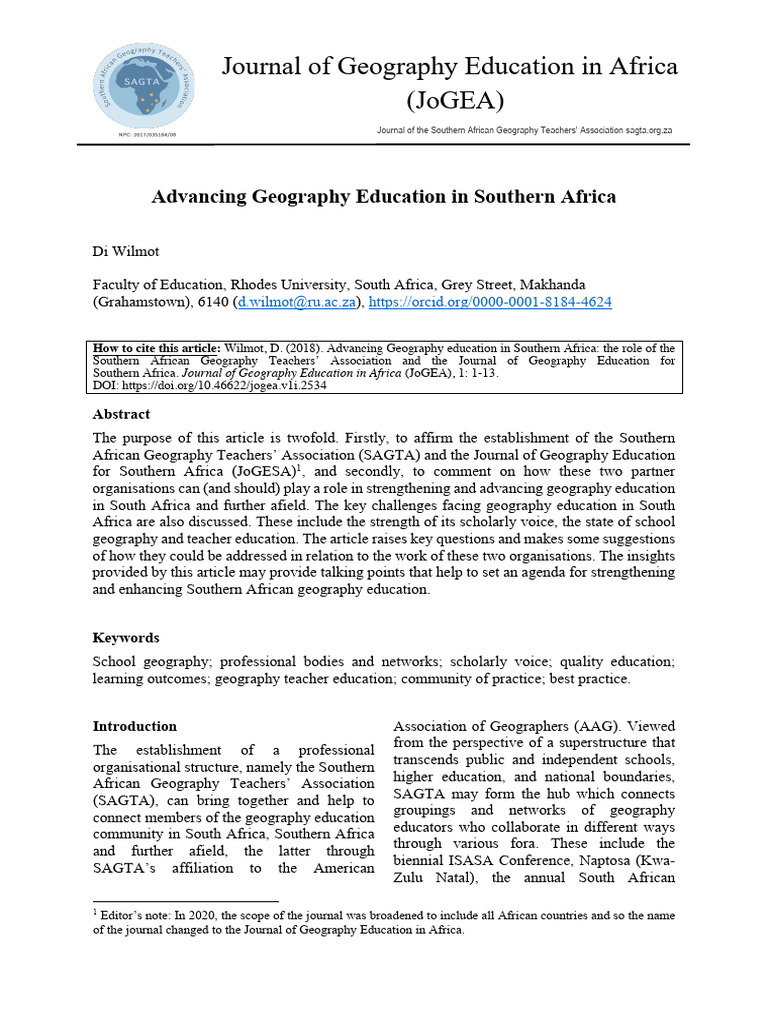 Enhancing Geography Education in Africa | PDF | Teachers | Geography