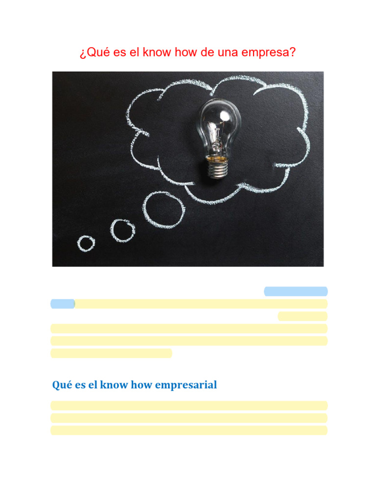 Lectura U3. Qué Es El Know How de Una Empresa | PDF | Conocimiento ...