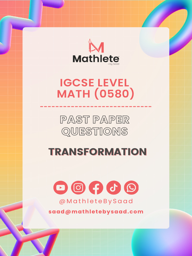 Transformation (0580) Numbered (Merged) | PDF | Shape | Cartesian ...