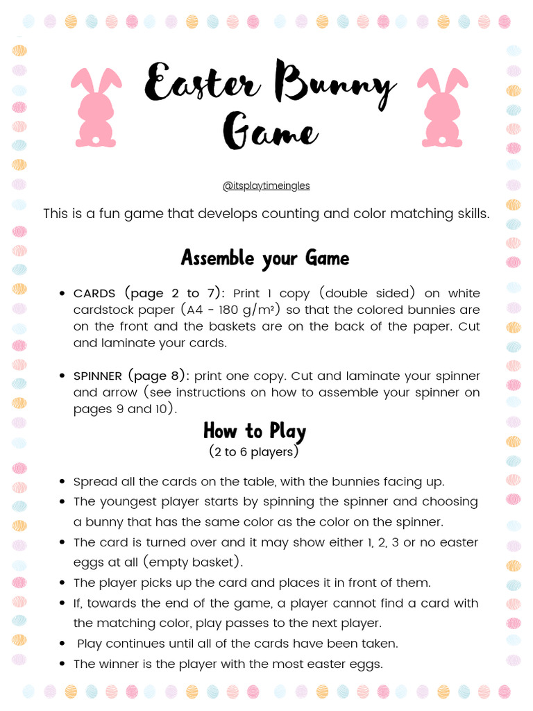 Easter+Bunny+Game | PDF | Office Equipment
