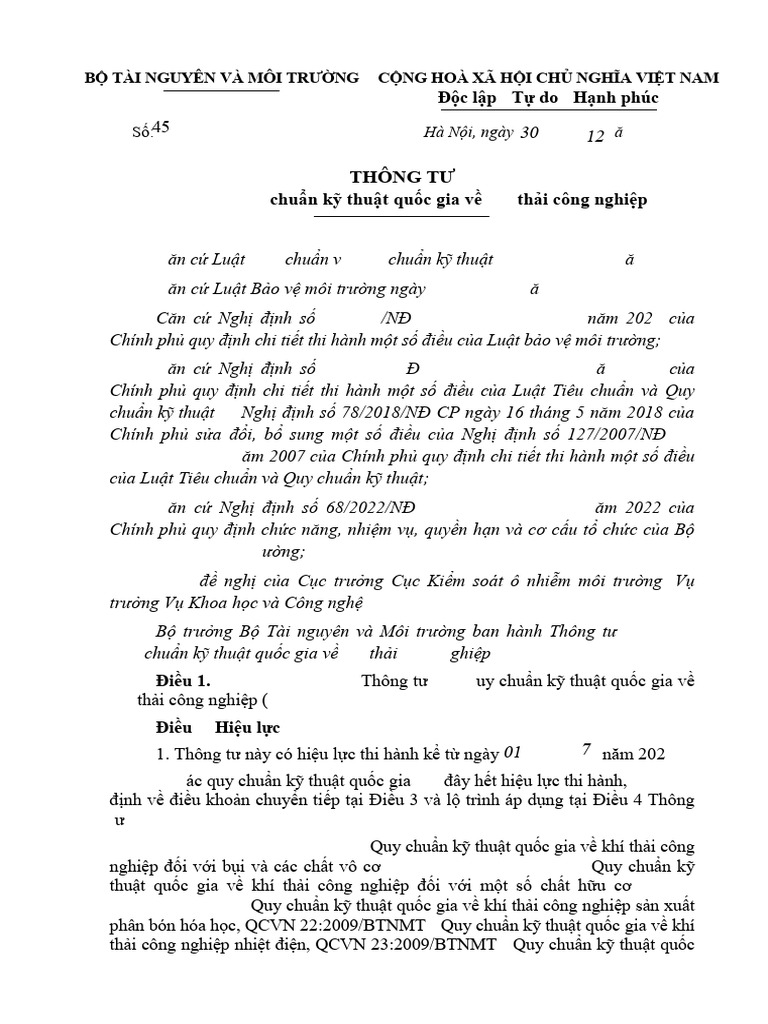 QCVN 19 2024 BTNMT Quy Chuan Ky Thuat Quoc Gia Ve Khi Thai Cong Nghiep | PDF