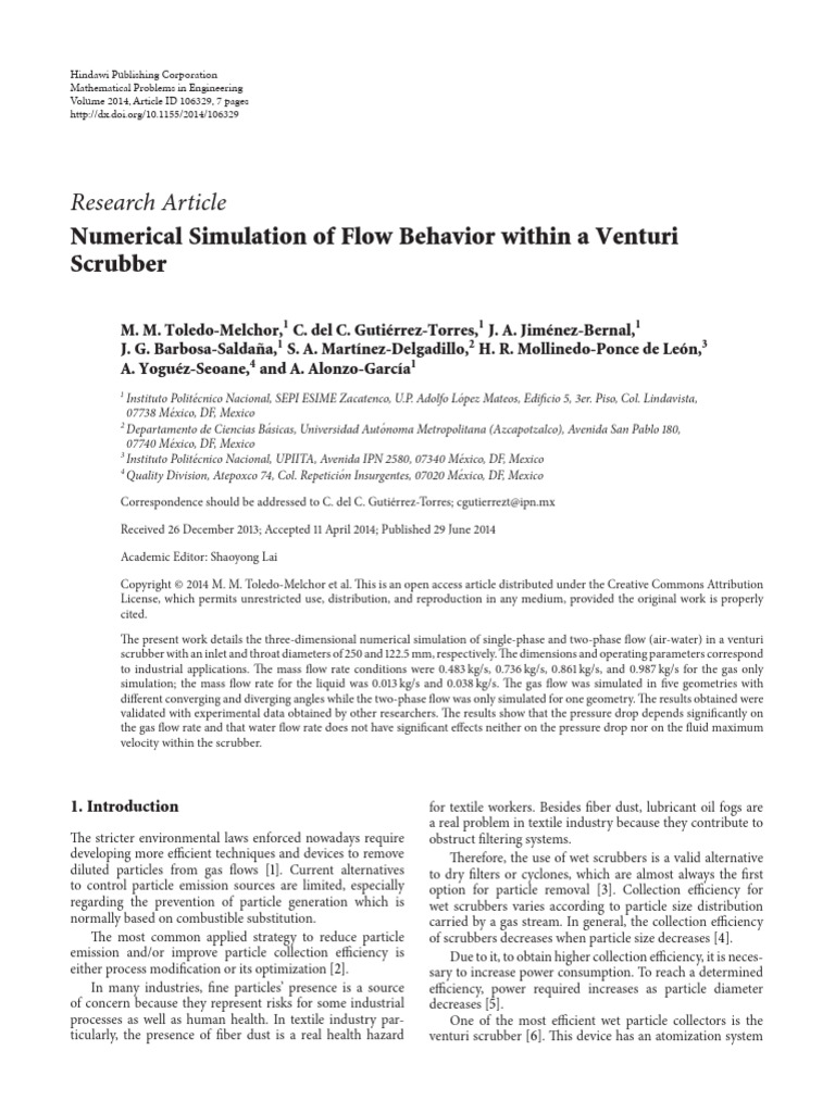 Numerical Simulation of Flow Behavior Within a Ven | PDF | Fluid Mechanics | Soft Matter