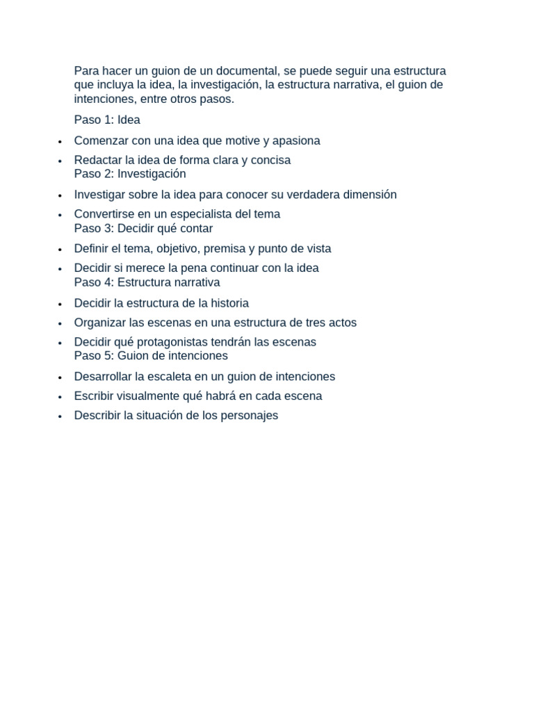 Cómo hacer un guion documental | PDF