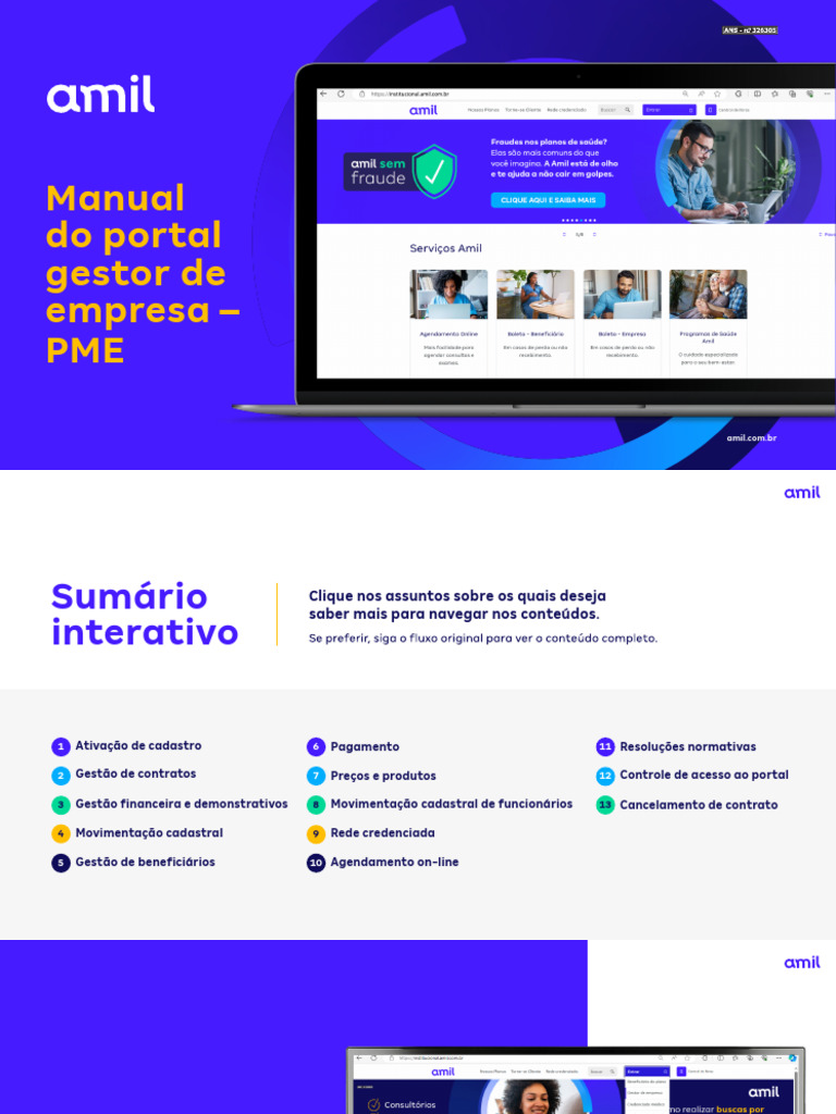 Manual do Portal Gestor PME Amil | PDF | Crédito | Finanças e ...