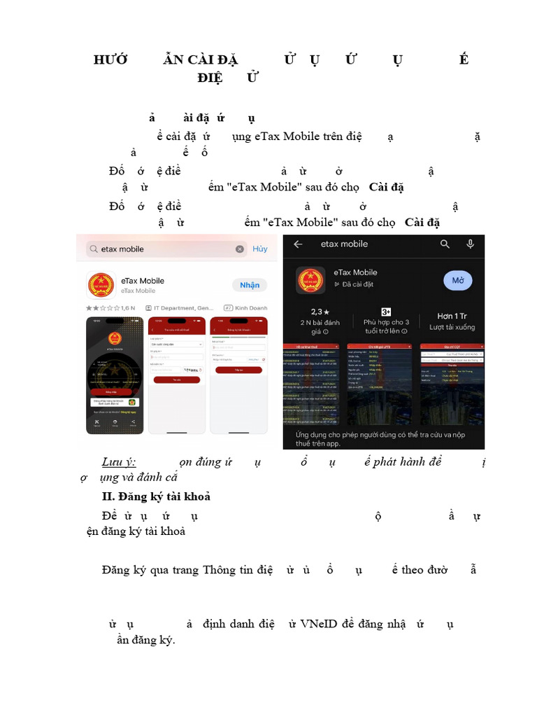 Huong Dan Su Dung Ung Dung Etax Mobile | PDF