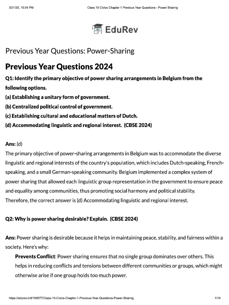 Chapter 1 Civics PVG | PDF