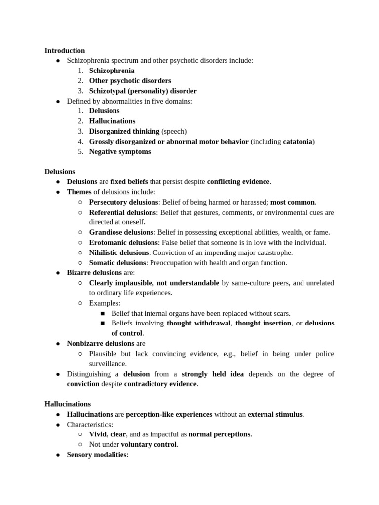 Understanding Schizophrenia Symptoms | PDF | Delusion | Psychosis