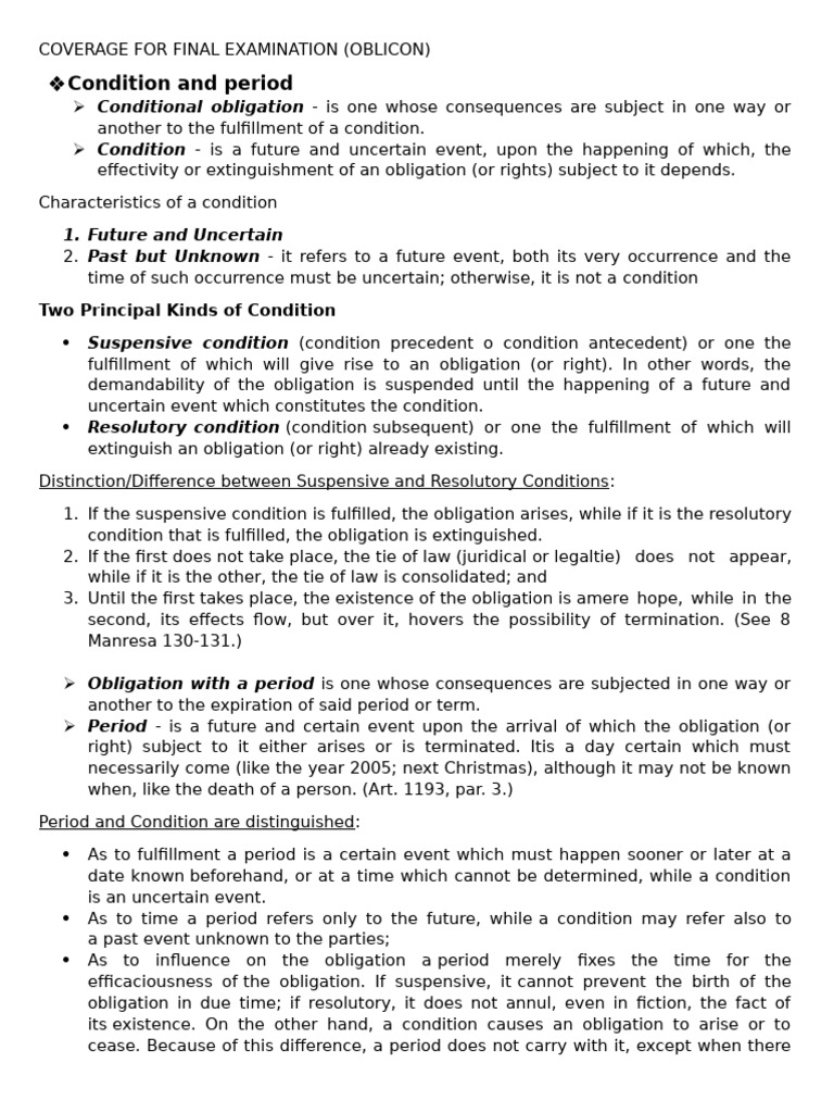 Coverage For Final Examination | PDF | Common Law | Contract Law