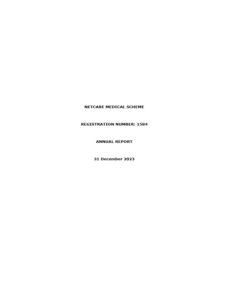 Netcare Medical Scheme Annual Report 2023 | PDF | Audit | Going Concern