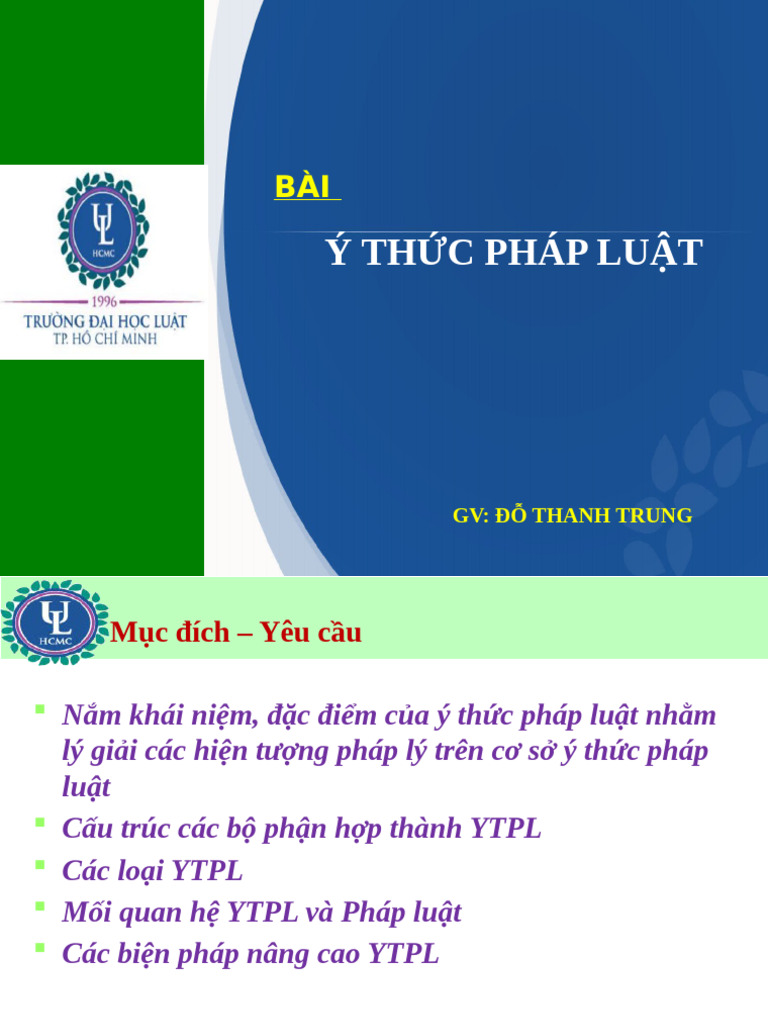 Bai 12 PowerPoint - Y Thuc Phap Luat | PDF
