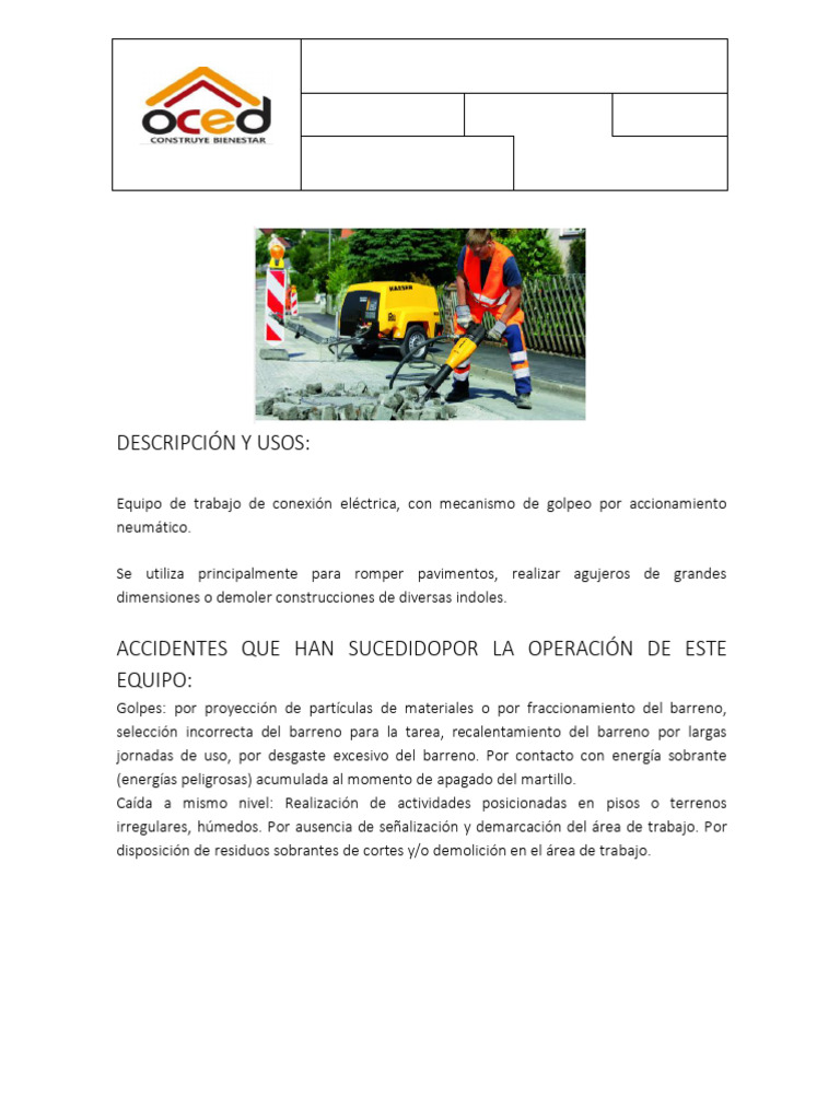 Uso Seguro de Martillos Neumáticos | PDF | Neumático | Martillo