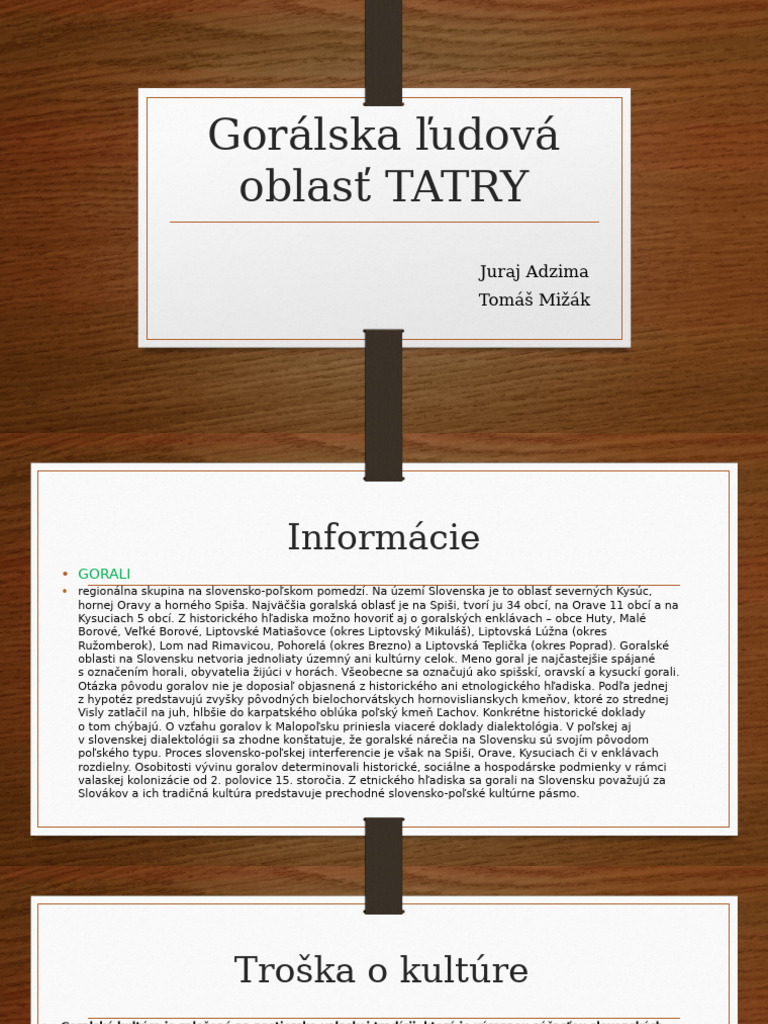 Gorálska Ľudová Oblasť TATRY | PDF