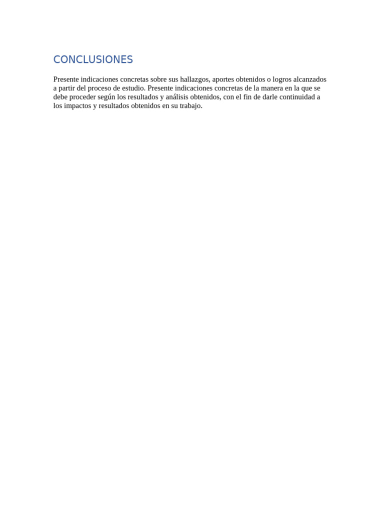 Conclusiones y Recomendaciones de Estudio | PDF