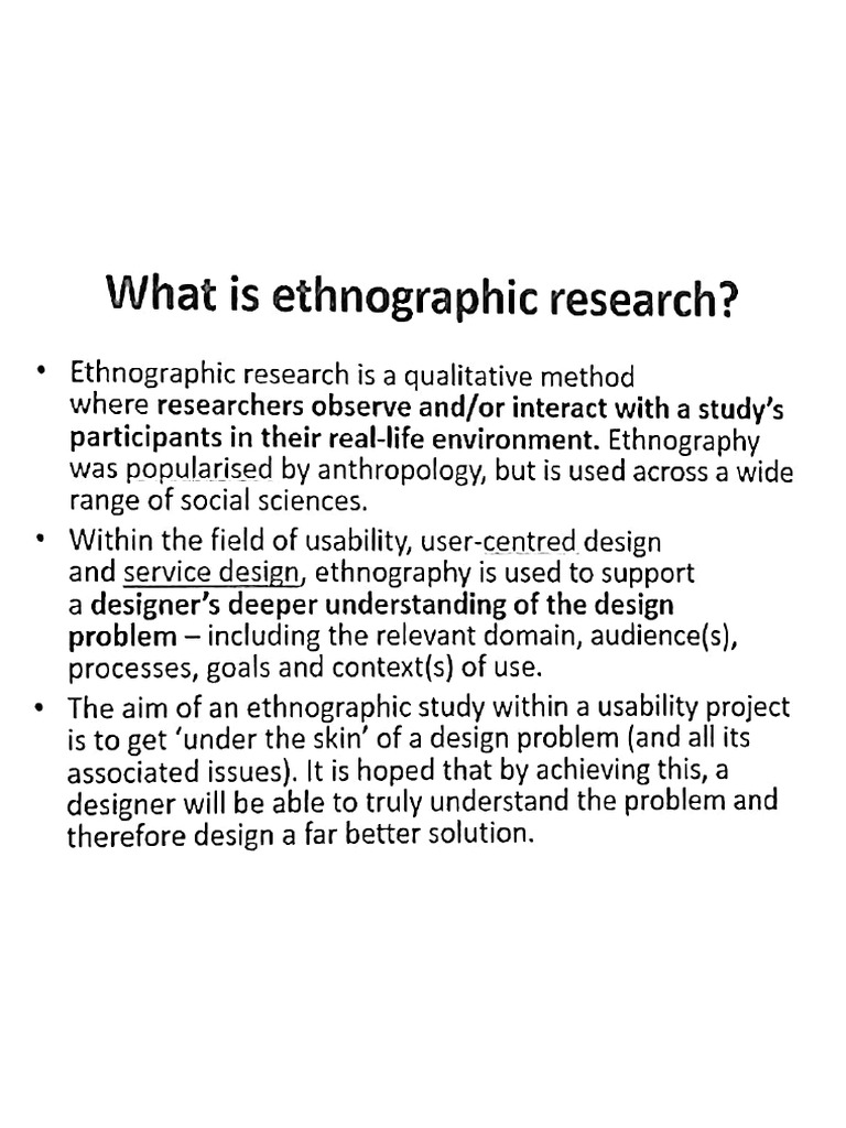 Ethnographic Research | PDF