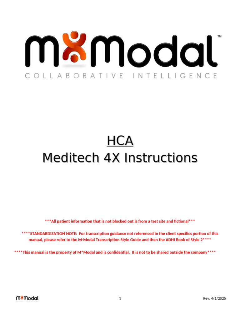 HCA Meditech Instructions (Rev 1-10-18) | PDF | Carcinoma | Metastasis