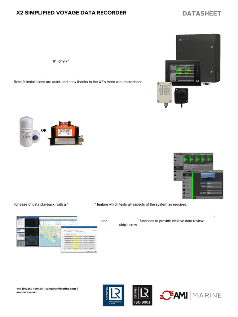 Data Sheet X2 - Simplified Voyage Data Recorder - Iss02 Rev01 | PDF ...