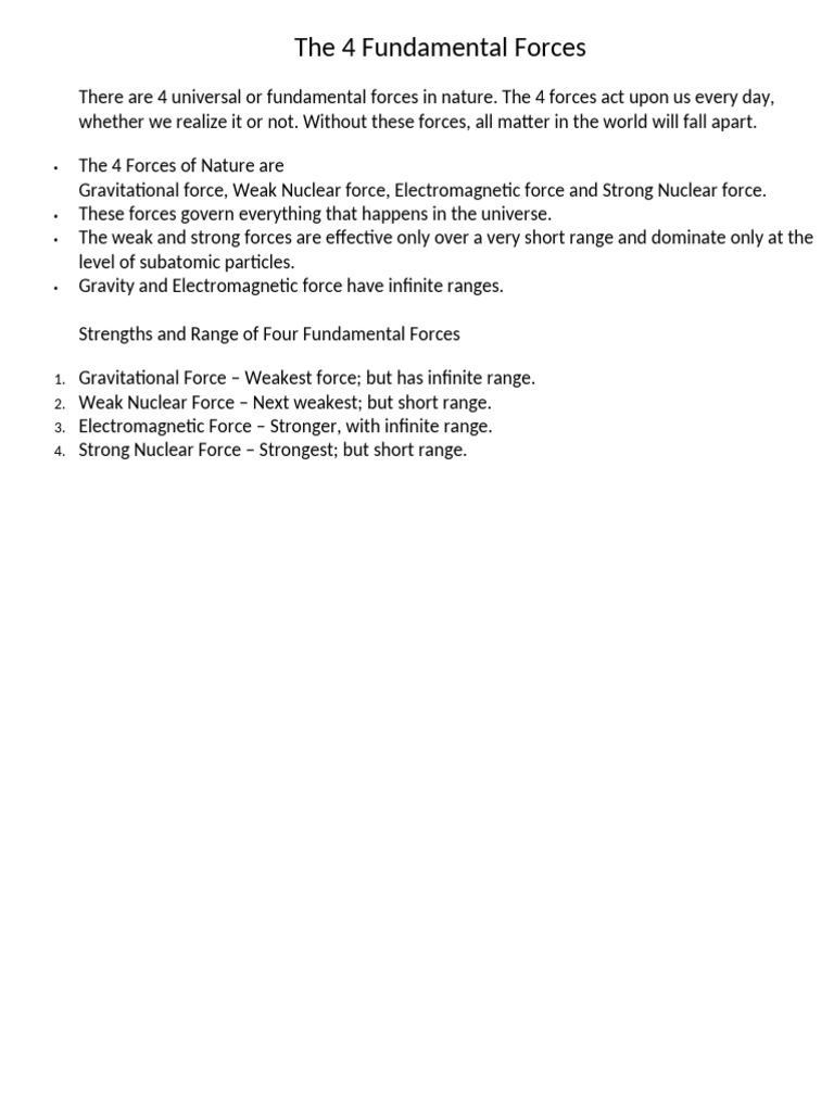 4 Fundamental Forces | PDF