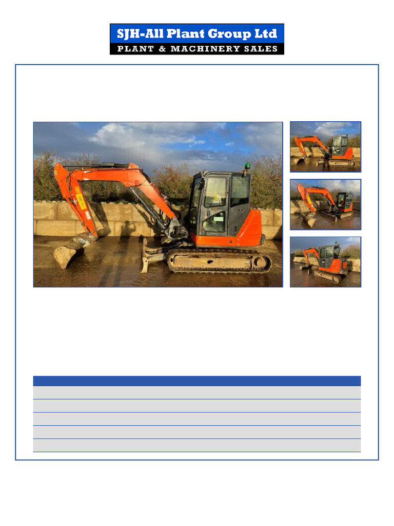 2014 Hitachi ZX65 USB-5A Excavator | PDF