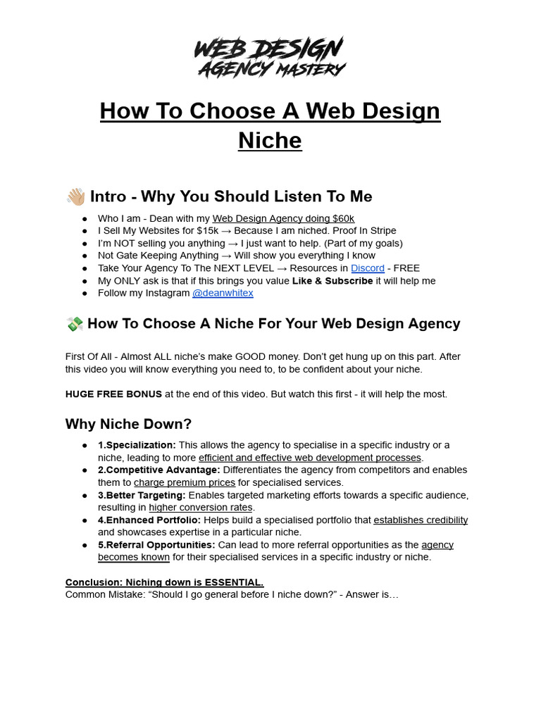 How To Choose A Web Design Niche | PDF