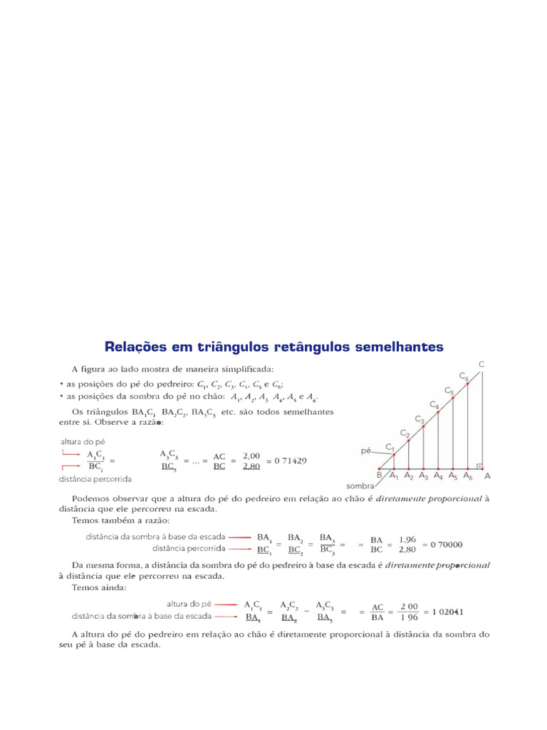 Relações em Triângulos Retângulos | PDF | Triângulo | Trigonometria