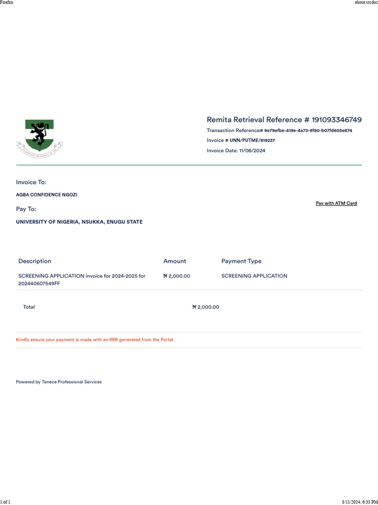 Unn Confi Invoice | PDF