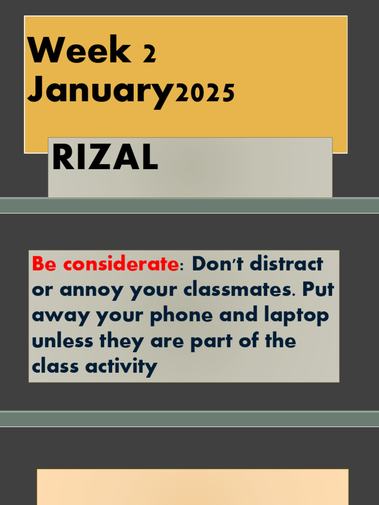 Week 2 Rizal January 82025 | PDF | Philippines
