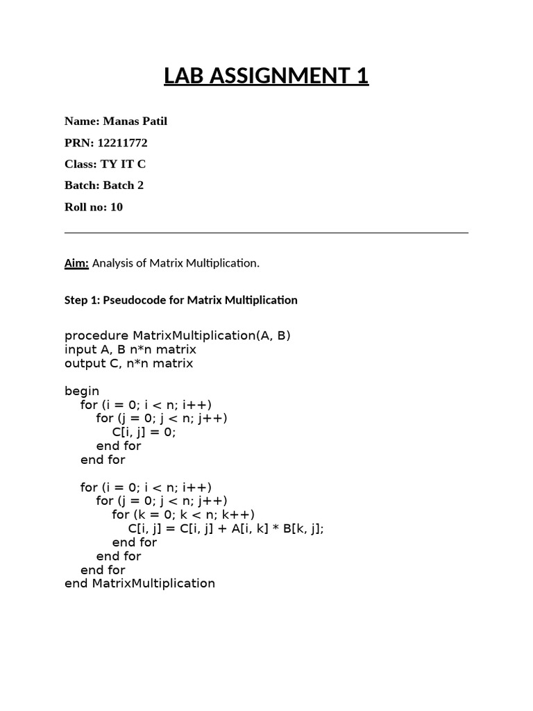 DAA assignment 1 | PDF | Computer Programming | Algorithms