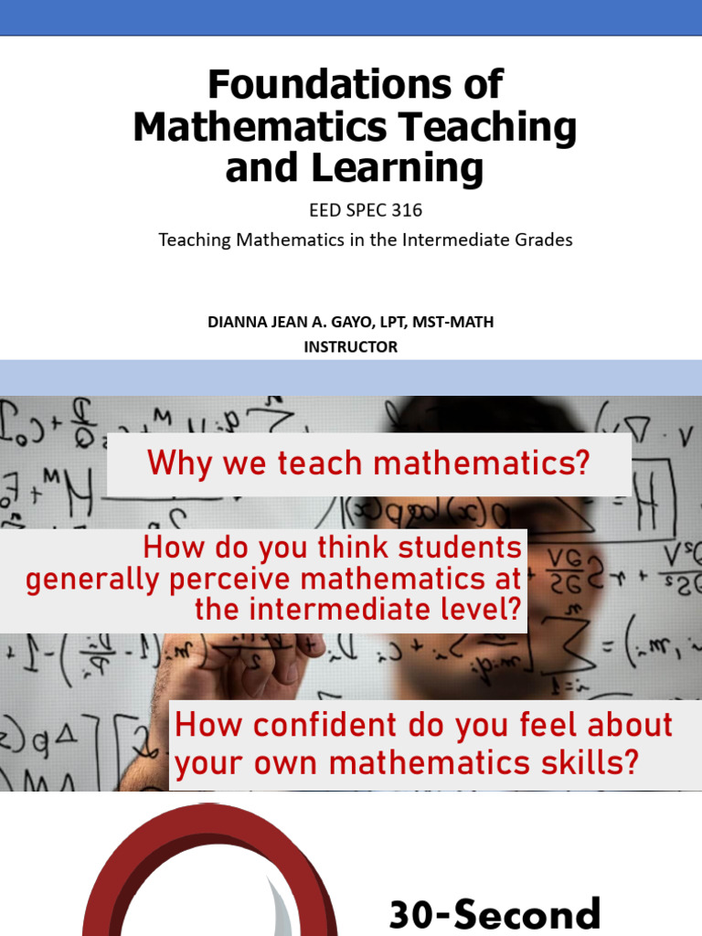 Foundations of Mathematics Teaching and Learning | PDF | Inductive ...