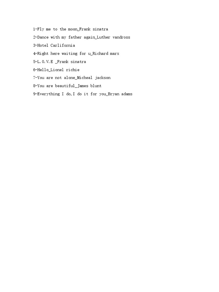 Song List | PDF