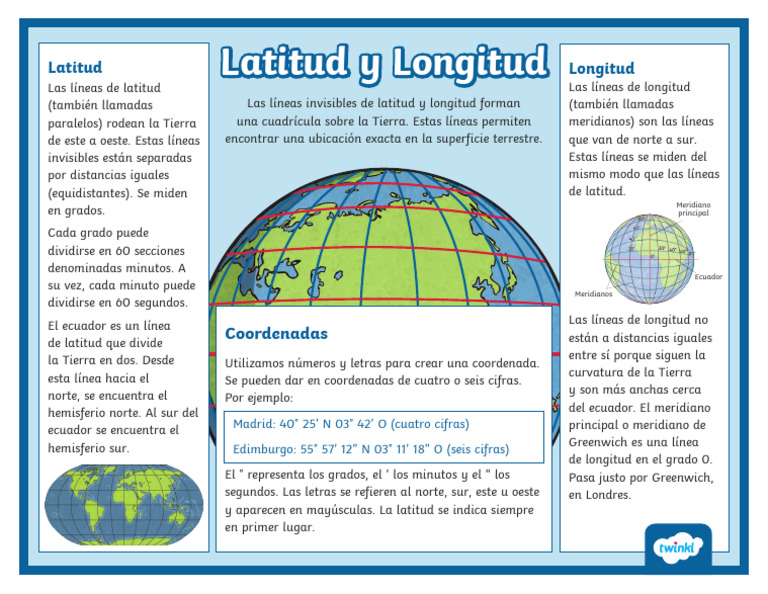 Latitud y Longitud: Guía Básica | PDF | Latitud | Longitud