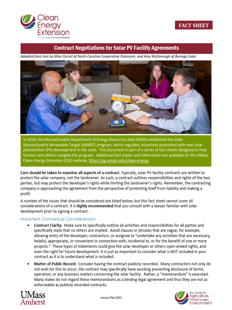 Solar - Contract Negotiations 2022 | PDF | Legal Liability | Lease