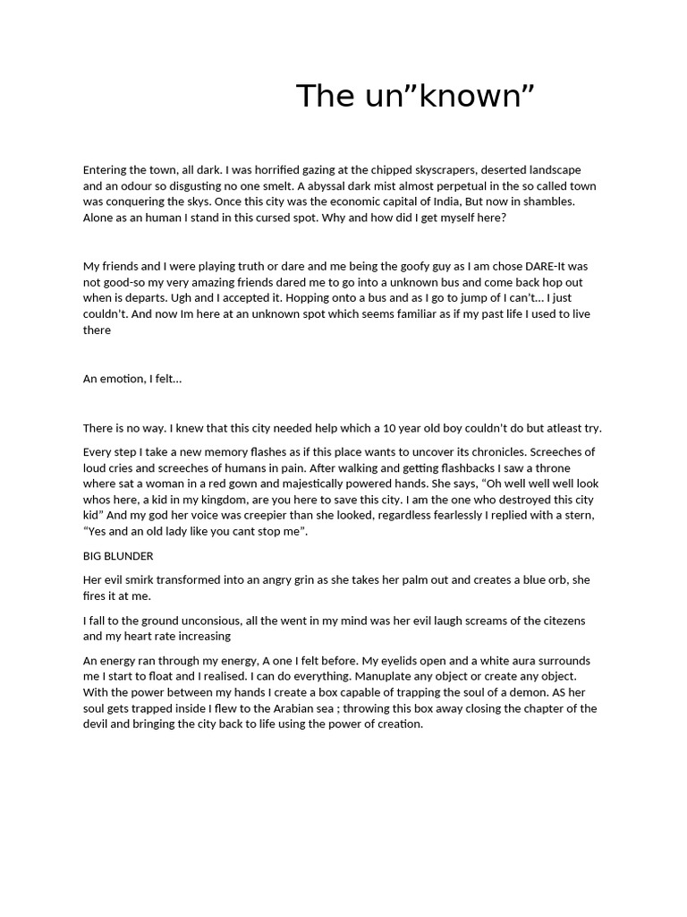 The Un"known" | PDF