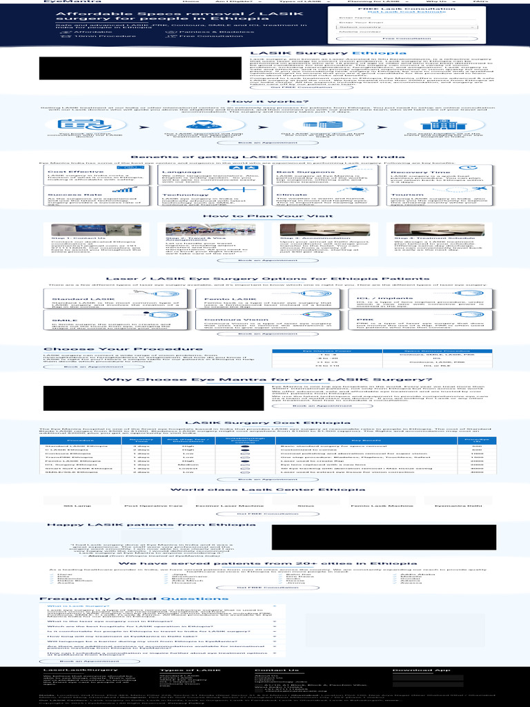 Lasik Surgery in Ethiopia - FREE Consult For Contoura, PRK, ICL Cost | PDF | Human Eye ...