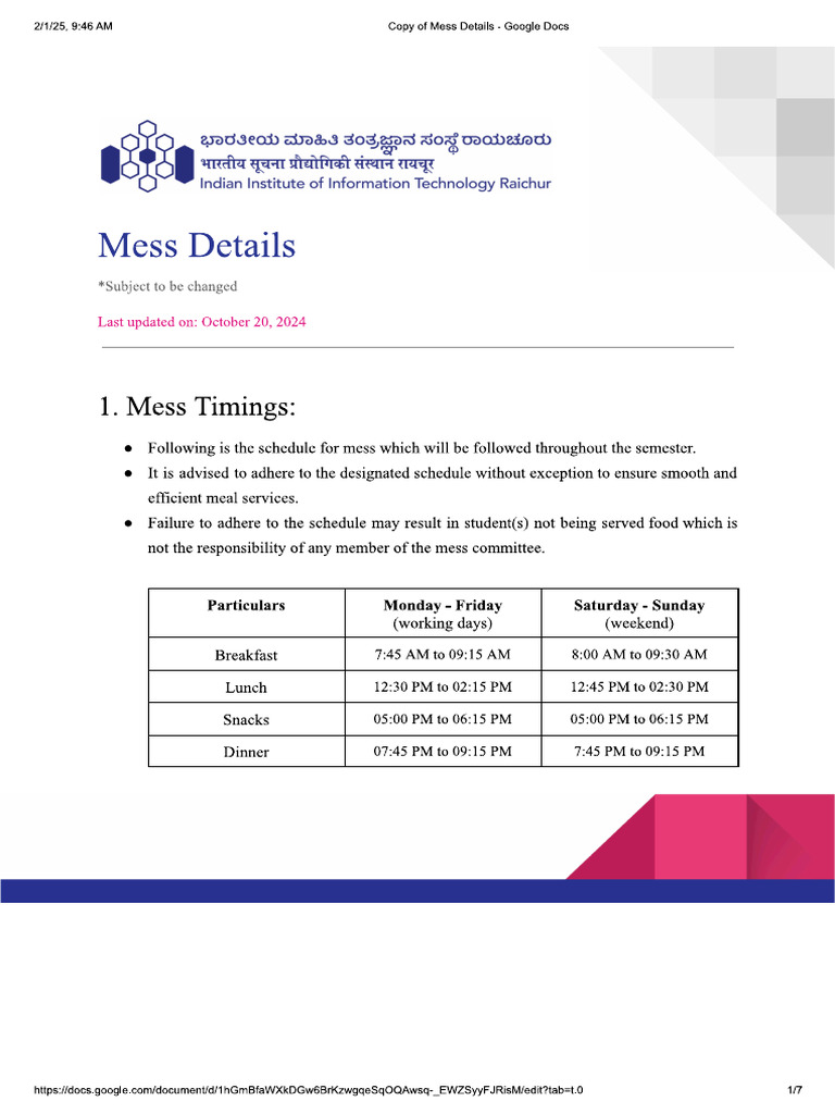 New New Mess Menu | PDF