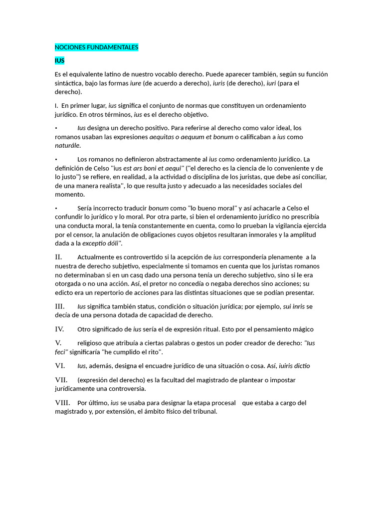 Fundamentos del Derecho Romano: Ius y Más | PDF | Justicia | Crimen y ...